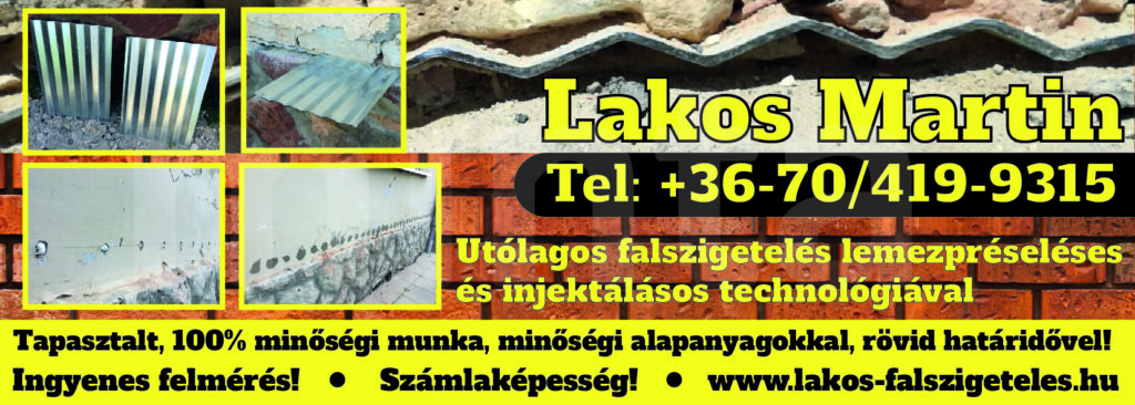 Lakos Martin - Vizes falak utólagos Szigetelése - Cégx